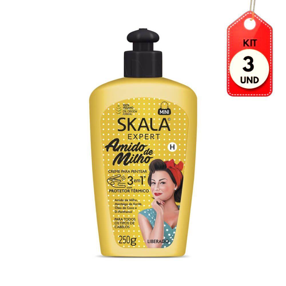 Kit C/03 Skala Kids Amido De Milho 3em1 Creme P/ Pentear 250g - Carrefour