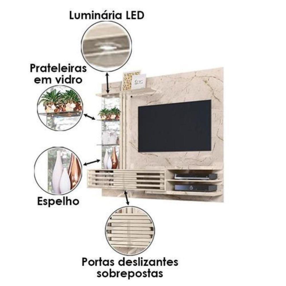 Painel Para Tv Até 55 Polegadas Bancada Suspensa 2 Portas Frizz Supreme ...