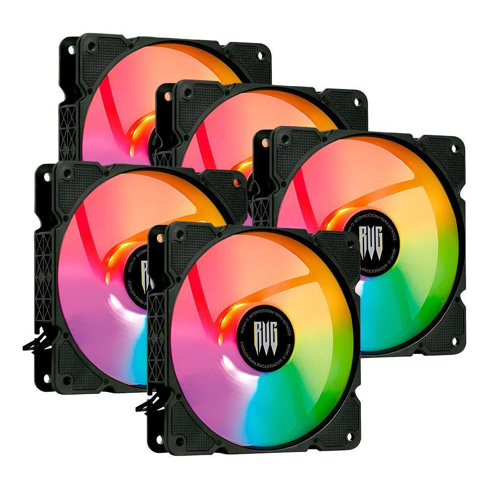 Kit 5 Cooler Fan Rgb 120mm Para Gabinete Gamer Revenger G-vr339 - Carrefour
