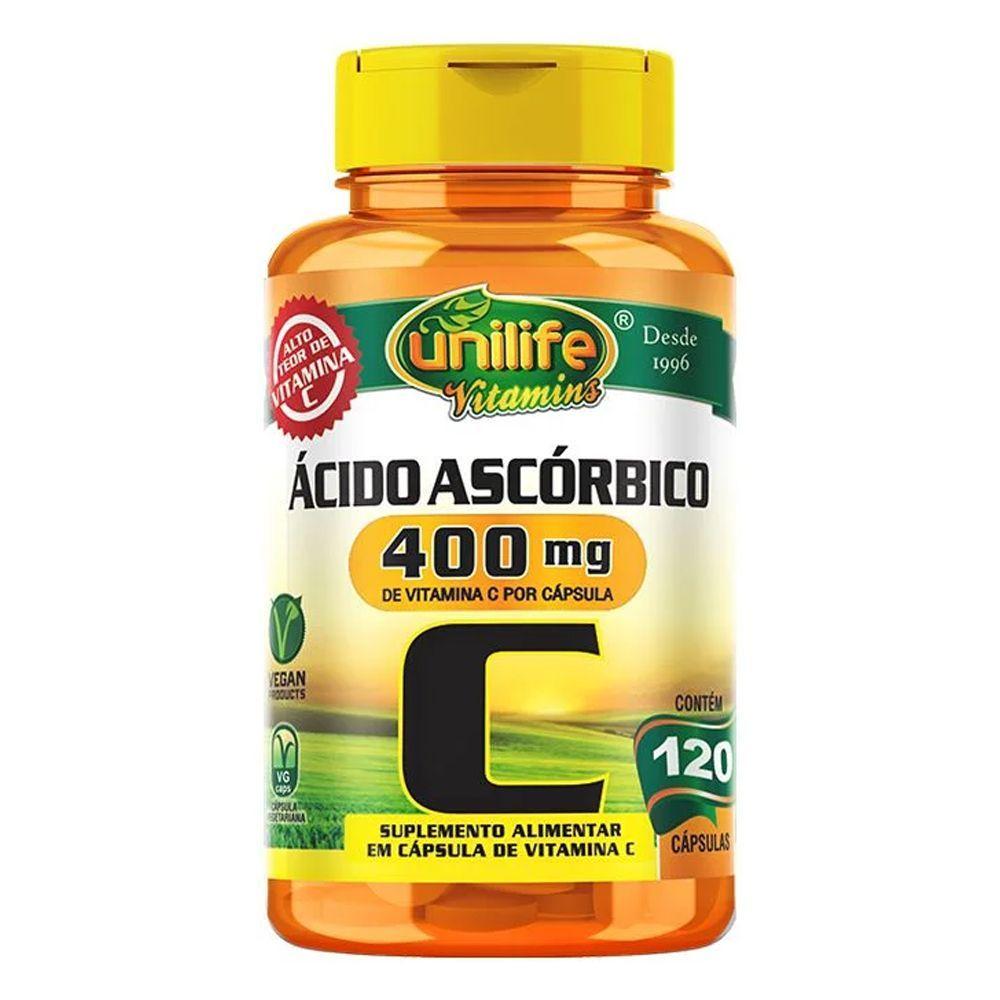 Kit 2 Vitamina C Ácido Ascórbico Unilife 120 Capsulas Veganas - Carrefour