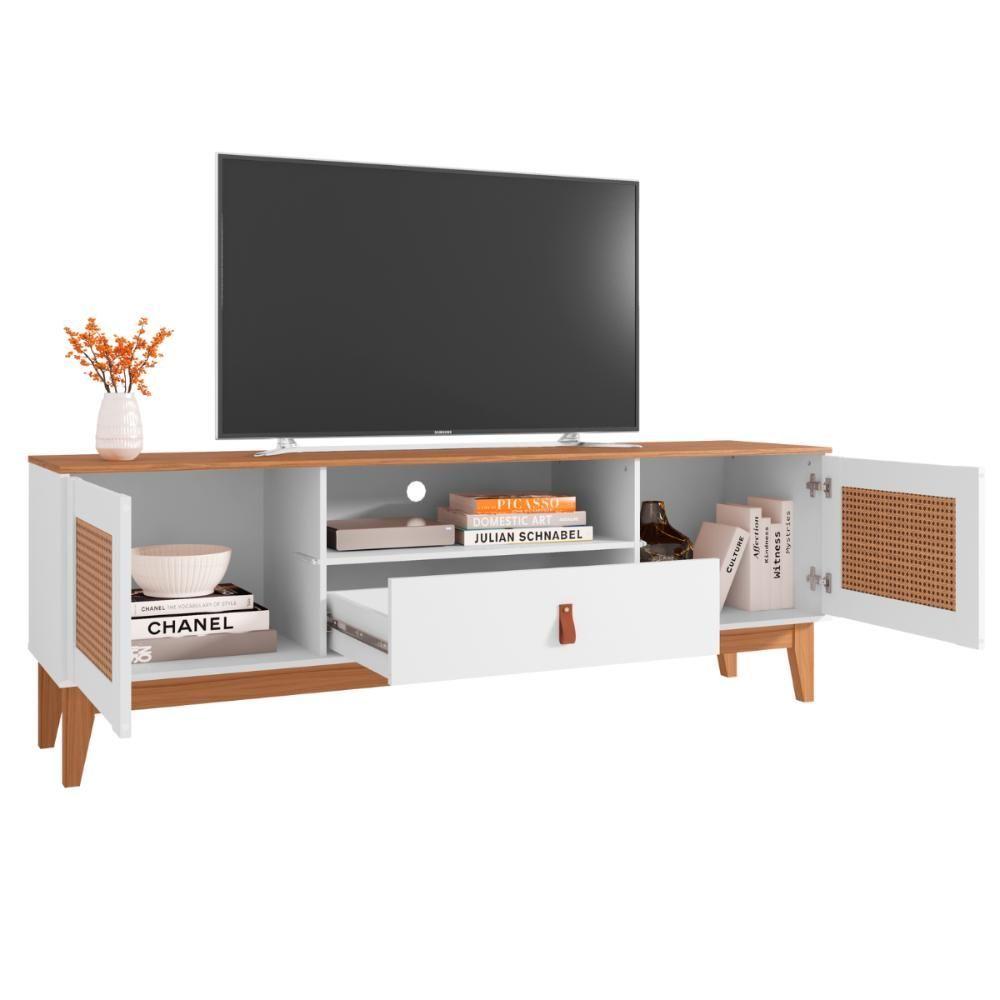 Rack Com 1 Gaveta Para Tvs 60 Polegadas Chester Branco Noce - Carrefour