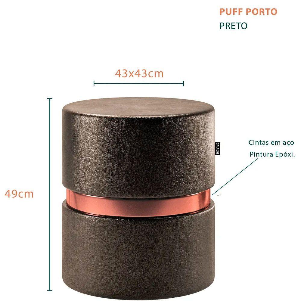 Puff Porto Cor Preto - Salaone Preto - Carrefour