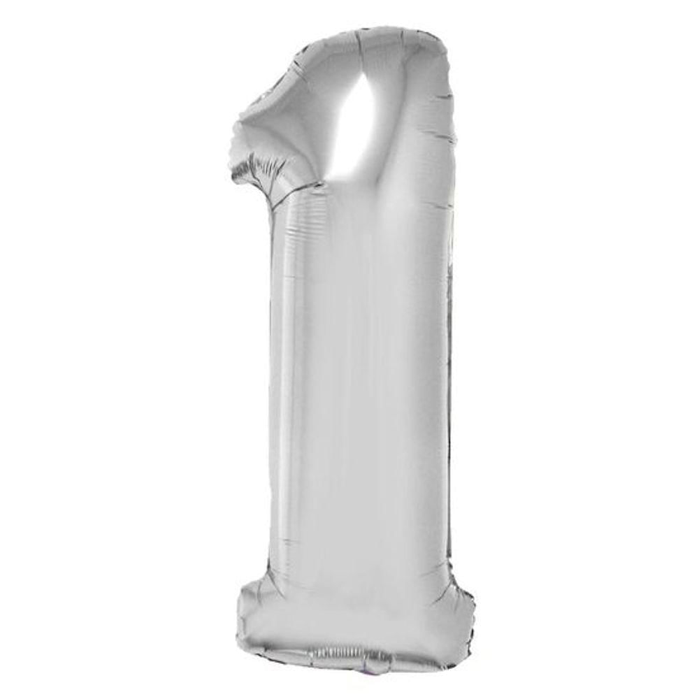 Balão Prateado Número 1 - Silver Plastic - 1 Un - Carrefour