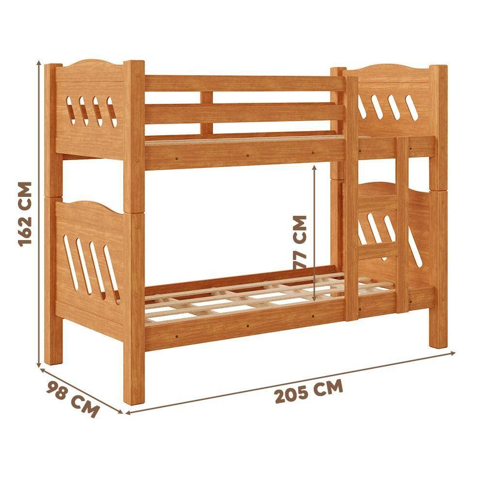Beliche De Solteiro Com Cabeceira 100% Mdf Com 2 Colchões Nature Dafau ...
