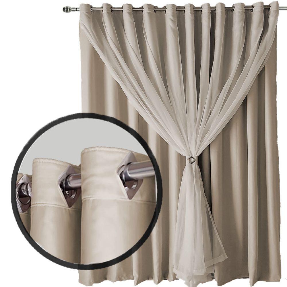 Cortina Sala E Quarto 850x250 Tecido Blackout Ana Palha Carrefour