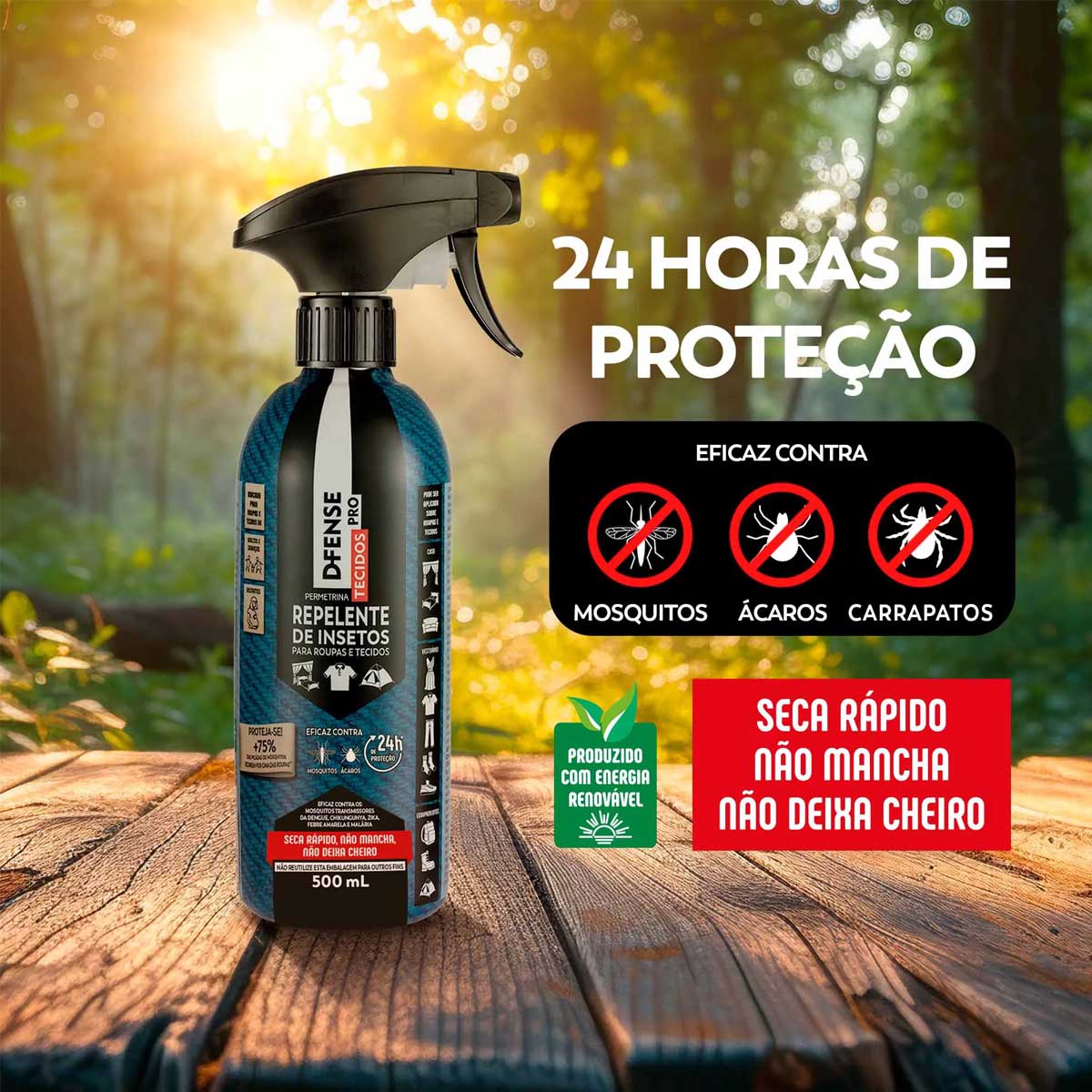 Repelente De Insetos E Mosquitos Para Roupas Tecidos D-fense Pro 500ml 12h - Carrefour