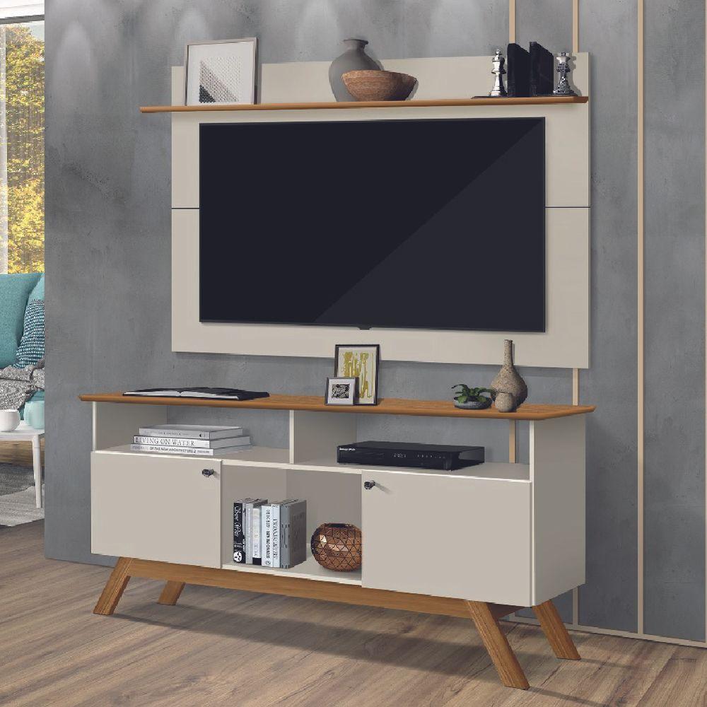Rack Bancada Amsterdã Com Painel Para Tv Até 55 Polegadas 1,36m Vênus ...