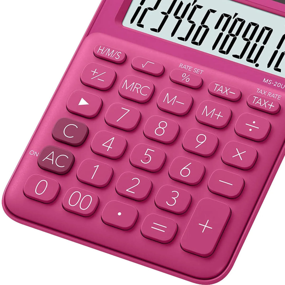 Calculadora De Mesa Casio Ms20uc 12 Dígitos Pink - Carrefour