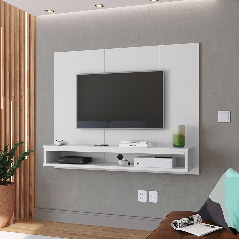 Painel Suspenso Tv 50 Polegadas Cissa Cabeceira Estofada Cama Box Casal ...