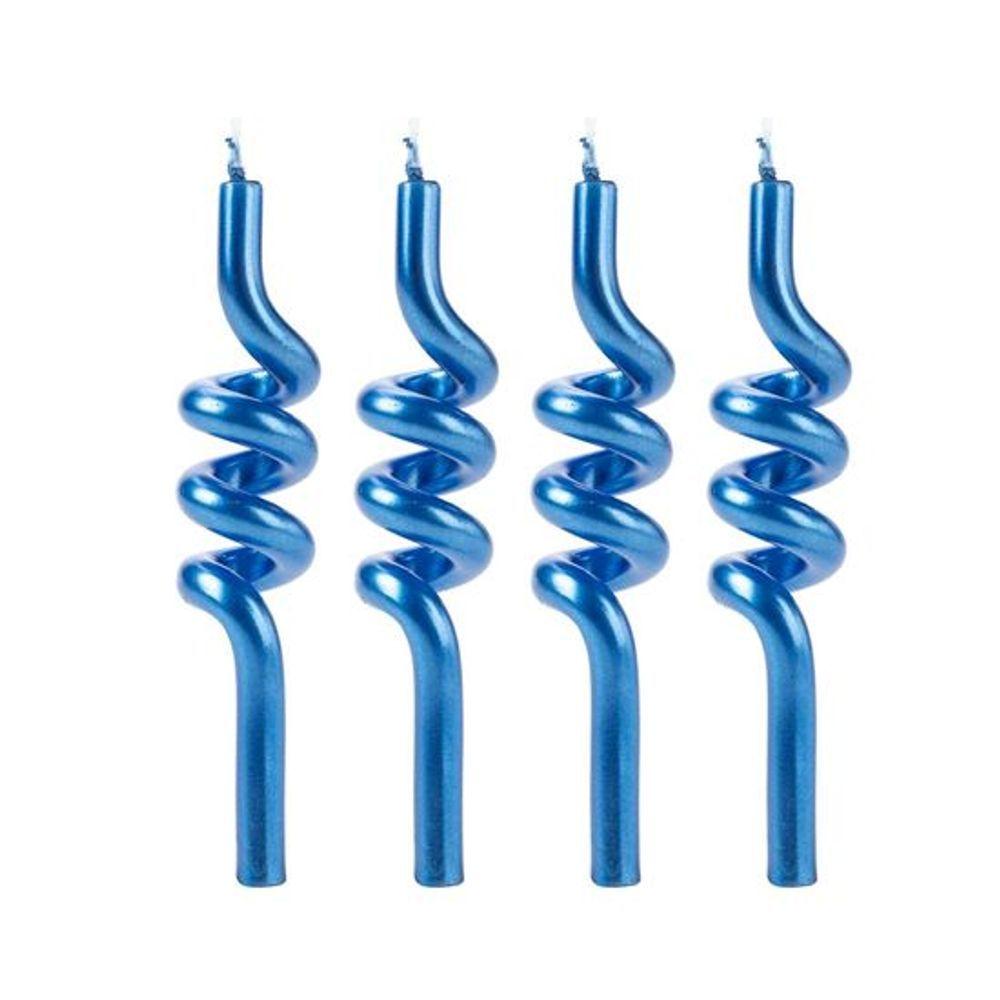 Vela Tubo Azul - Silver Plastic - 4 Un - Carrefour