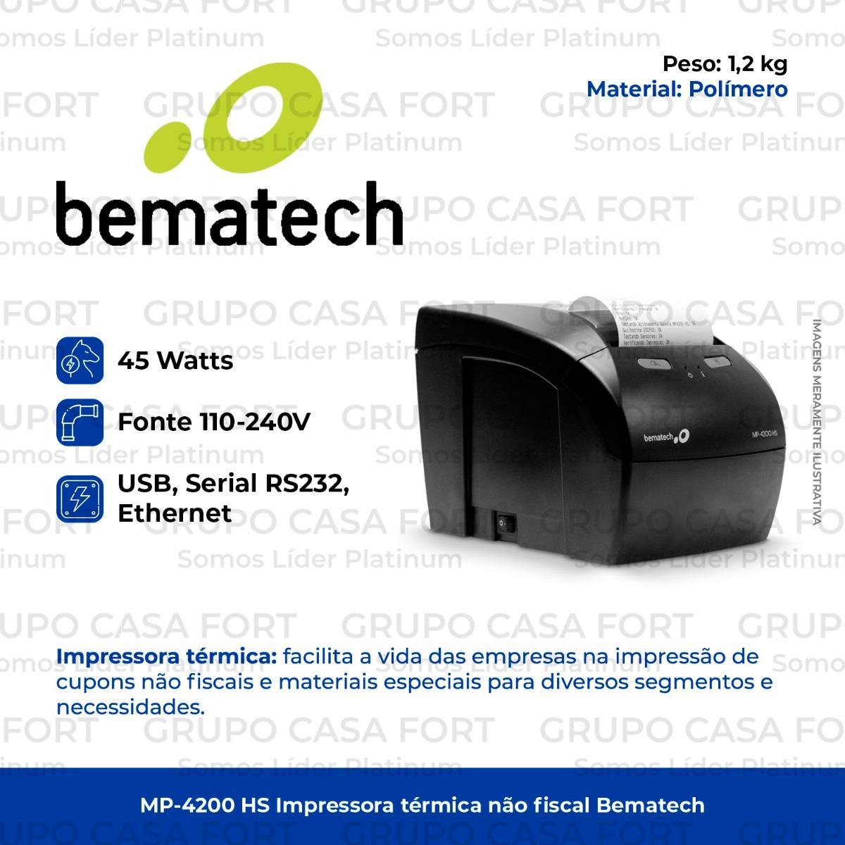 Impressora Térmica Bematech Mp-4200 Hs Serial Usb E Ethernet - Carrefour