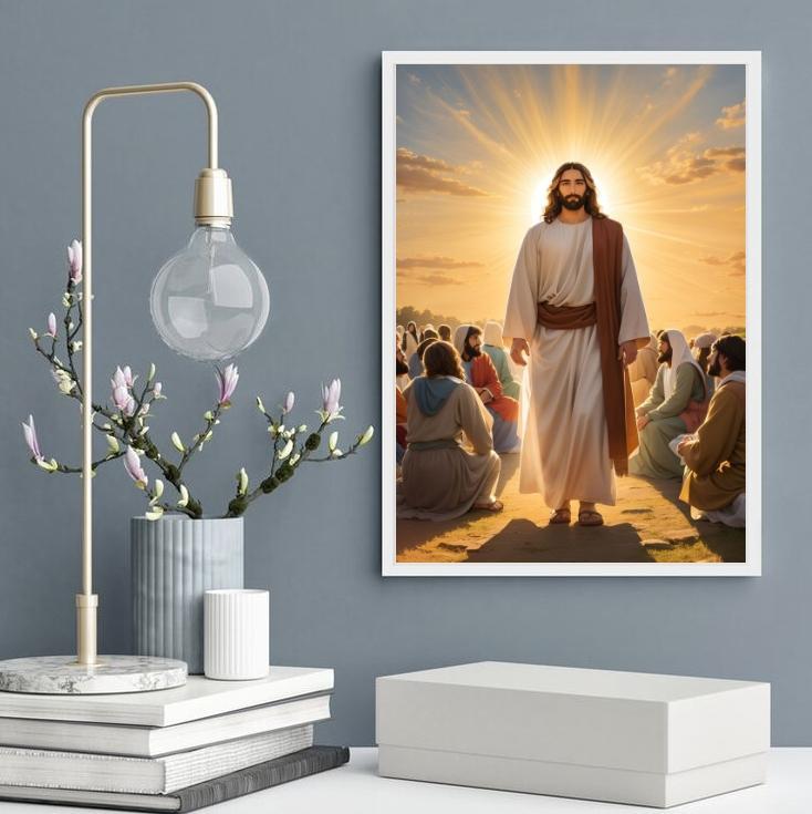 Quadro Decorativo Jesus Iluminado 45x34cm - Com Vidro - Carrefour