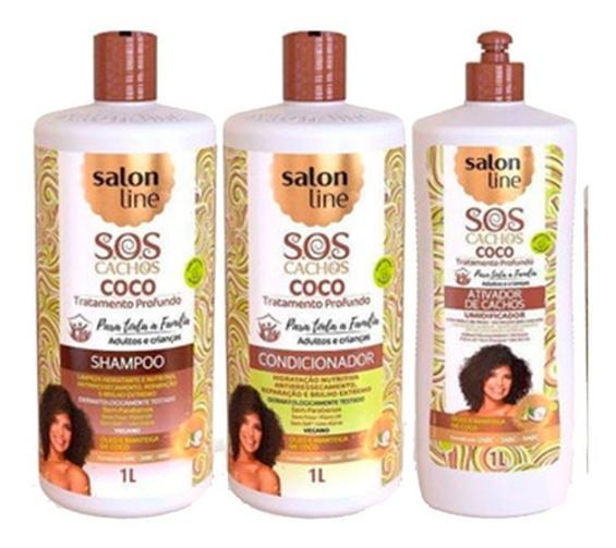 Kit Shampoo + Cond. + Ativador De Cachos 1l S.o.s Coco - Carrefour