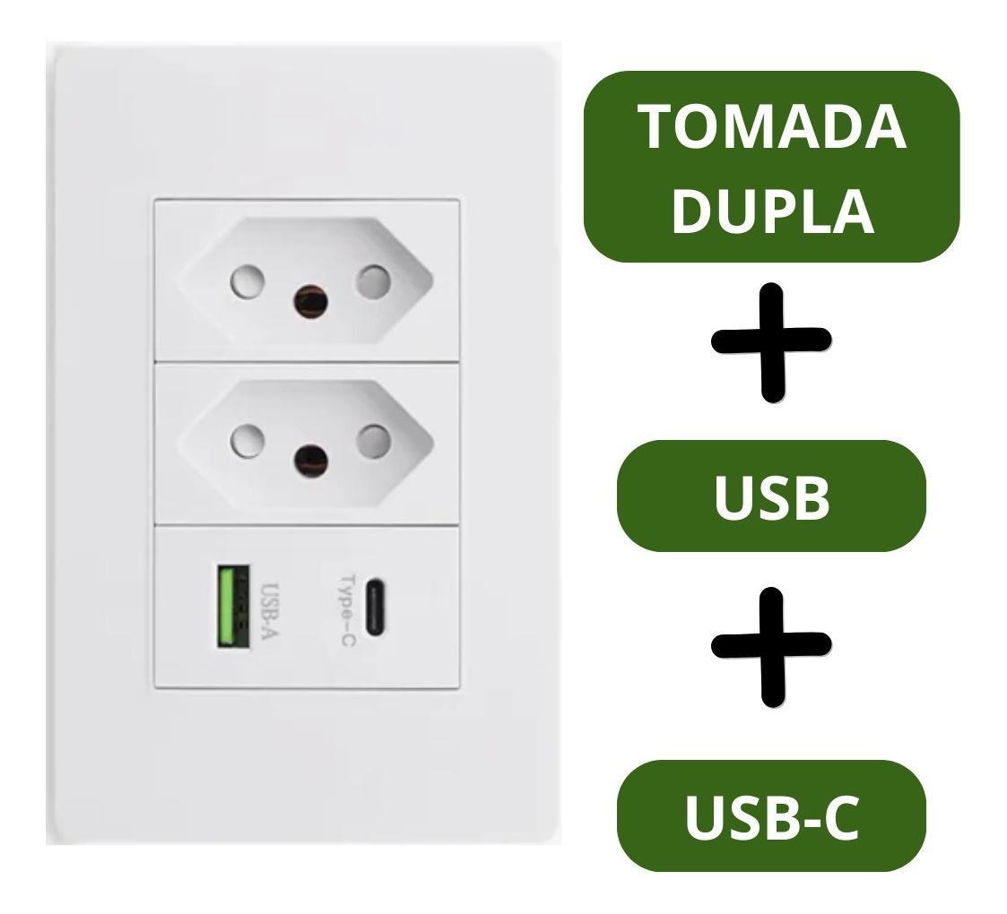 Tomada Dupla Usb-c Celulares Parede - Carrefour