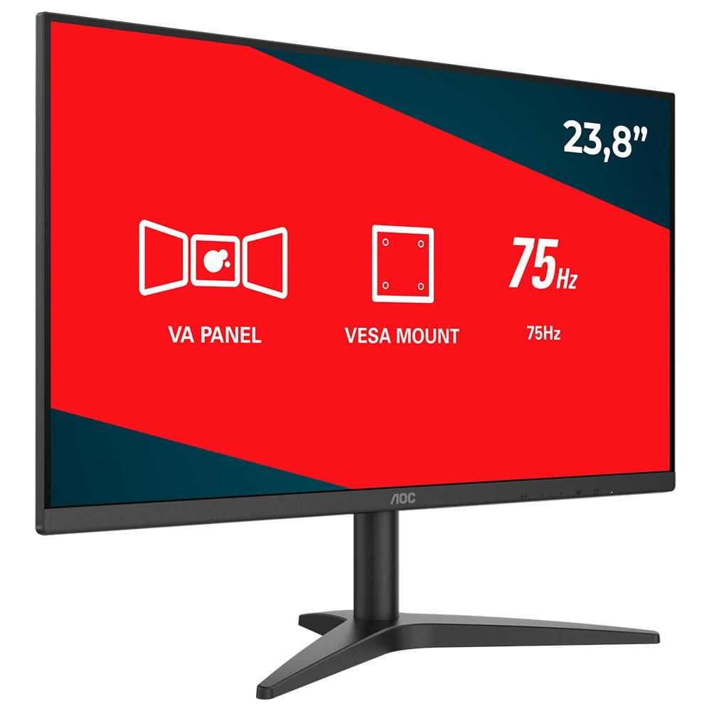 Monitor LED Full HD 23.8 Polegadas VA HDMI Bordas Finas 24B1XHM AOC ...