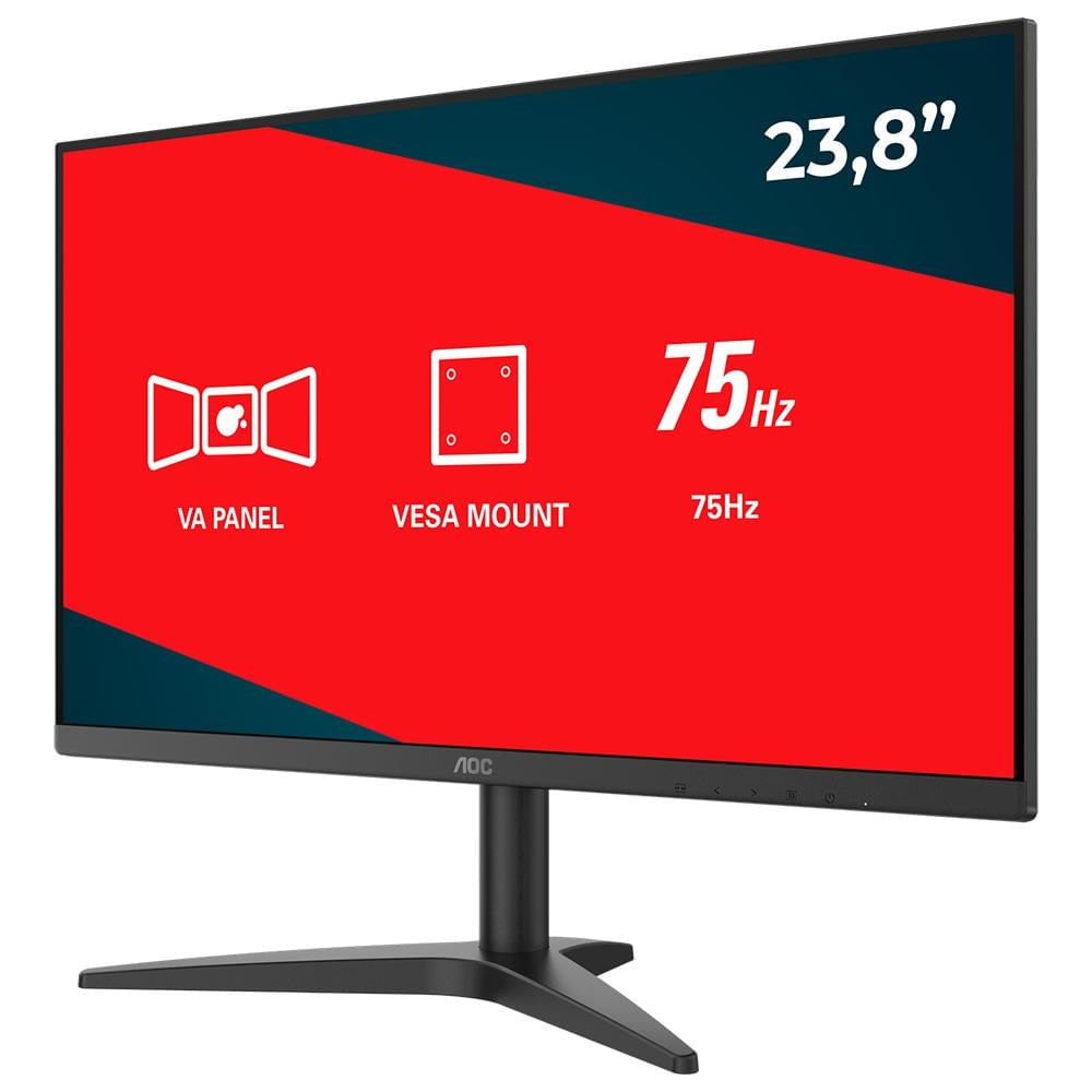 Monitor LED Full HD 23.8 Polegadas VA HDMI Bordas Finas 24B1XHM AOC ...