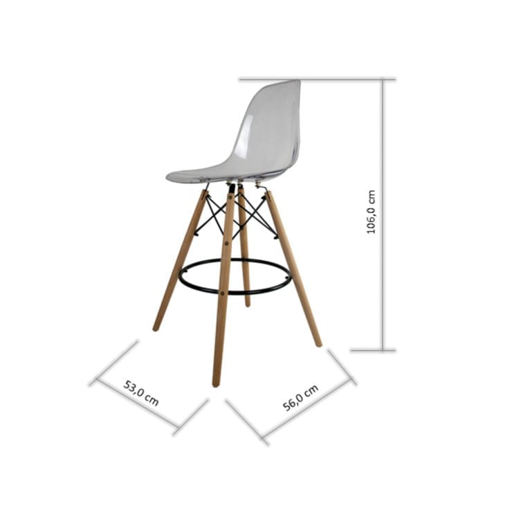 Banqueta Eames DSW Empório Tiffany Âmbar - Carrefour