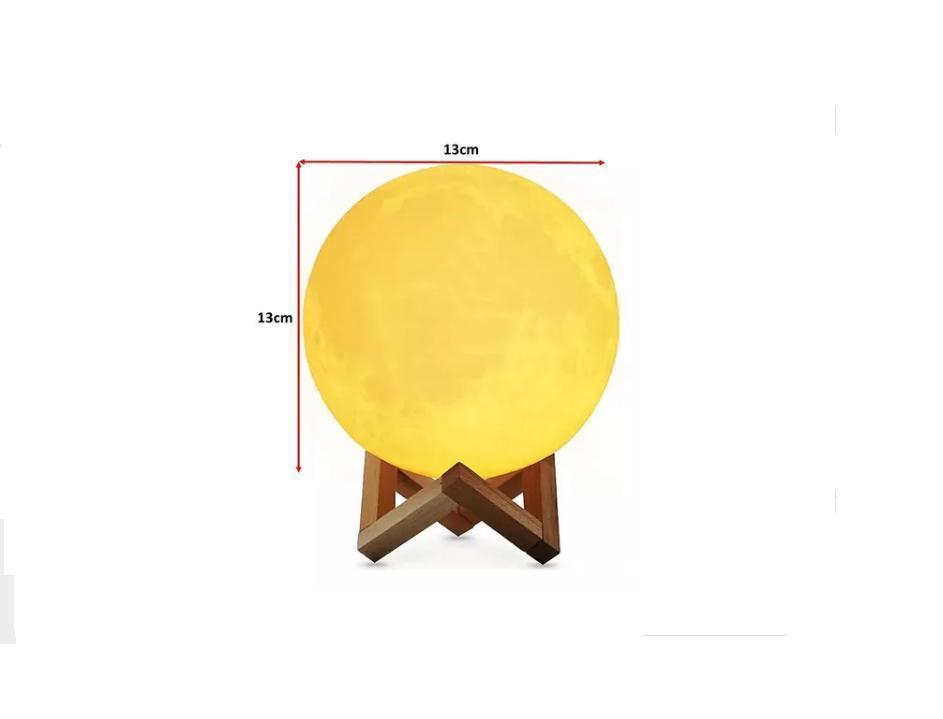 Luminária De Mesa 16 Cores Rgb Lua Cheia 3d Abajur Lkj158 - Carrefour