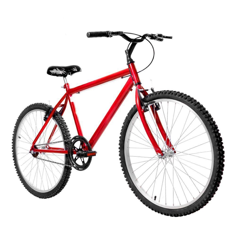 Bicicleta Masculina Aro 26 Mtb Alumínio Natural Cor Vermelha - Carrefour