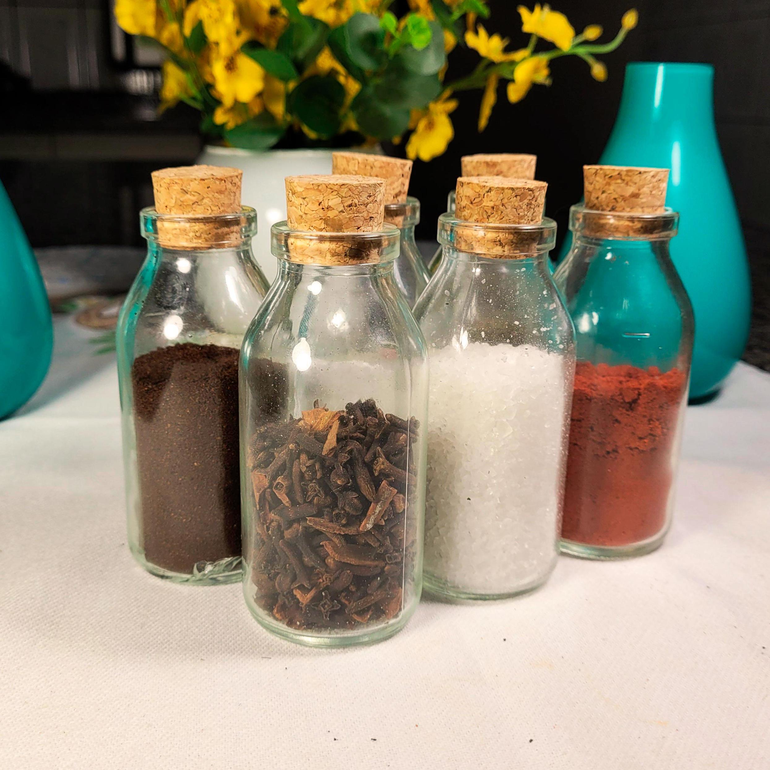 Kit Potes De Tempero De Vidro 100ml Com Tampa Rolha - Carrefour