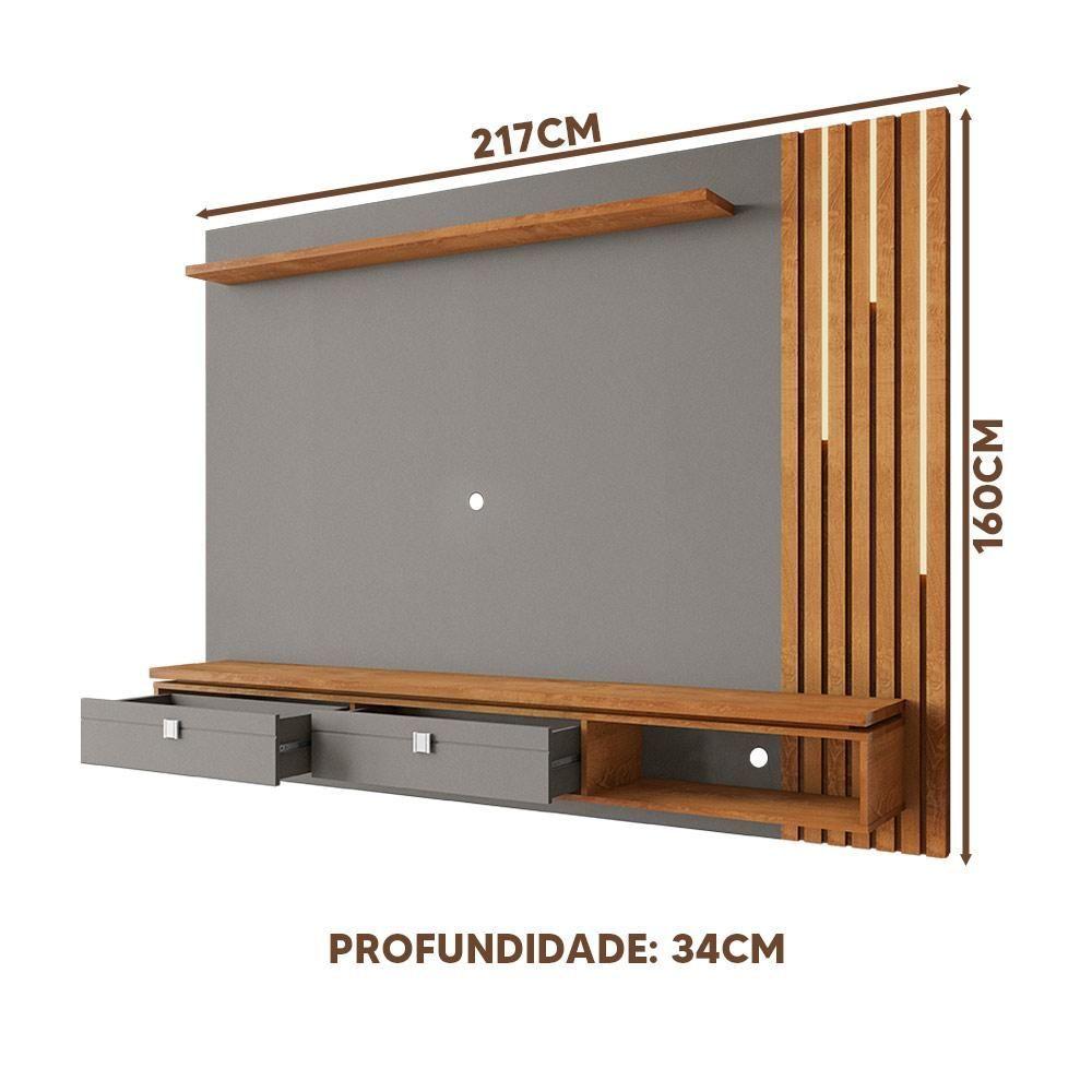 Painel Ripado Com Led Tv Até 80 Polegadas Titanium Naturalle Hanôver ...