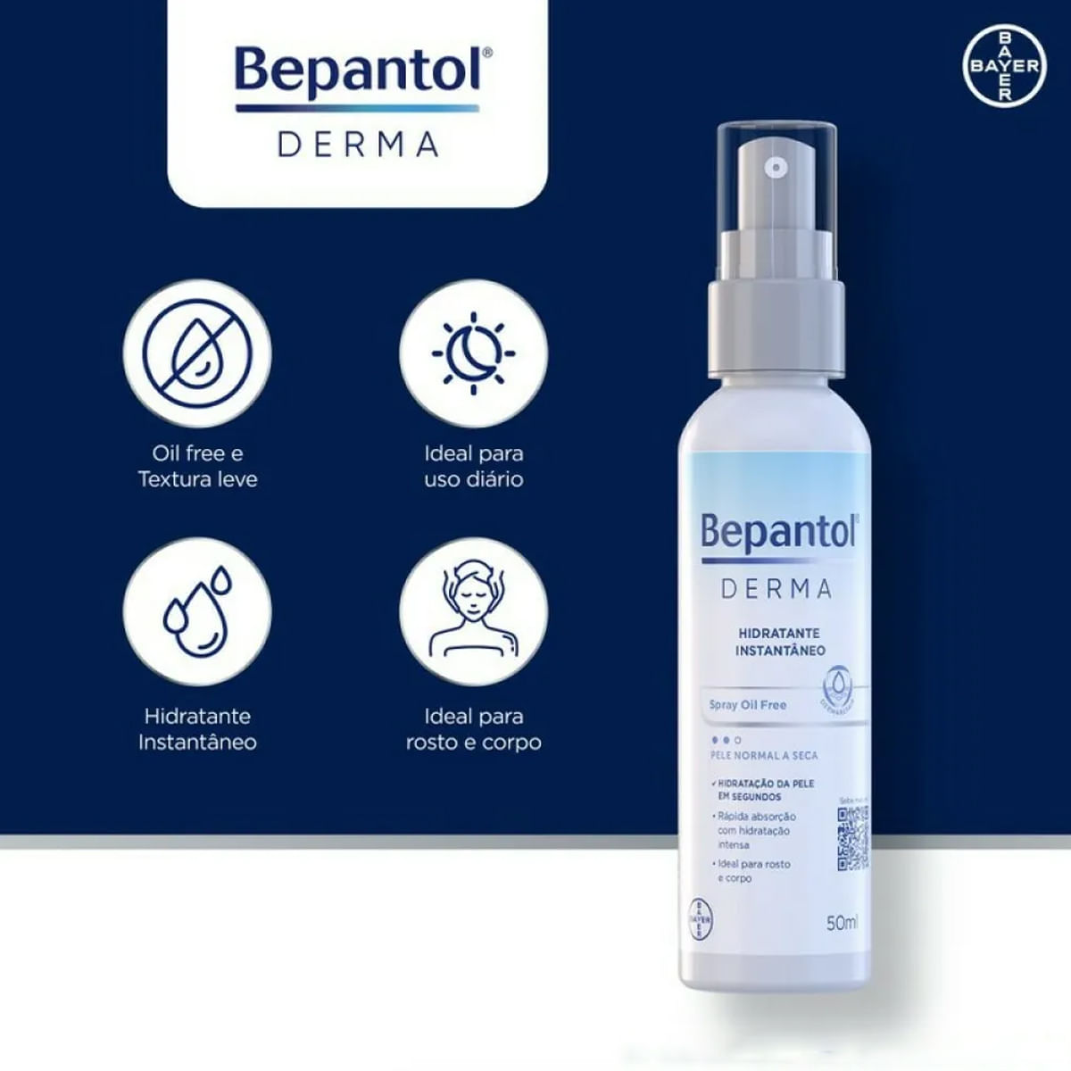 Hidratante Instantâneo Spray Oil Free Bepantol Derma Pele Normal A Seca ...