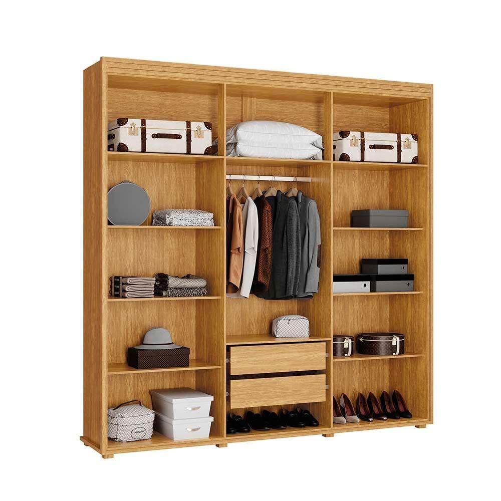 Roupeiro Casal 100% Mdf Com Pés Em Madeira 6 Portas Cinamomo Scottie Jm ...