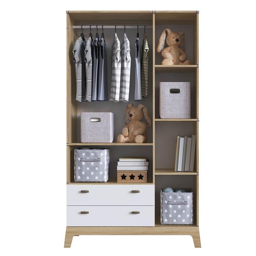 Roupeiro Infantil Com 3 Portas E 2 Gavetas Itapuã Com Branco Favo De ...