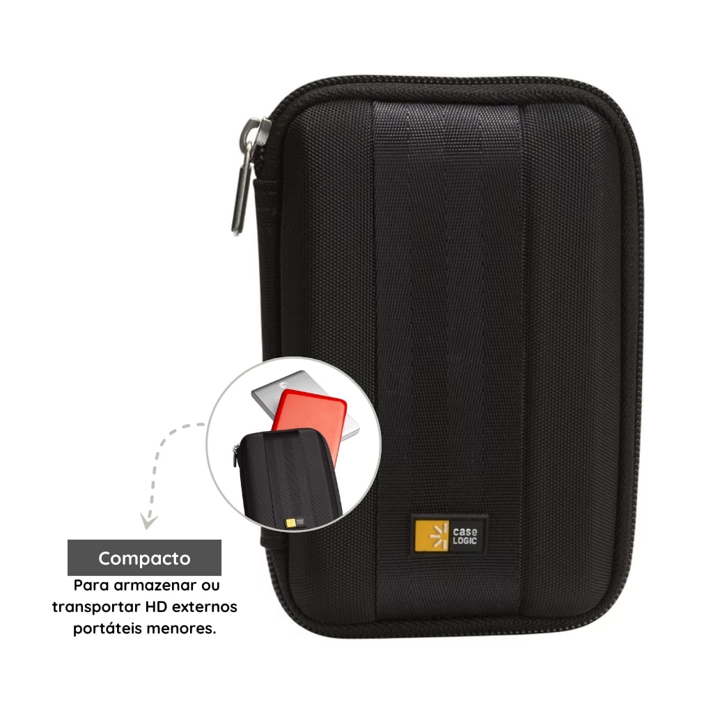 Case Para Hd Externo Portátil Preto - Case Logic - Carrefour