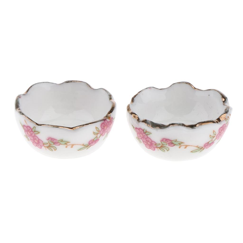 Prato De Cerâmica Floral Em Miniatura Para Casa De Bonecas 2x2 Peças 1/ ...