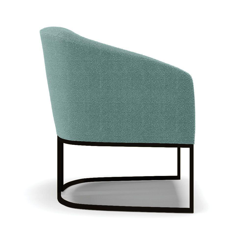 Poltrona Decorativa Base Industrial Preto Stella Bouclê Verde Ment D03 - D'rossi - Carrefour