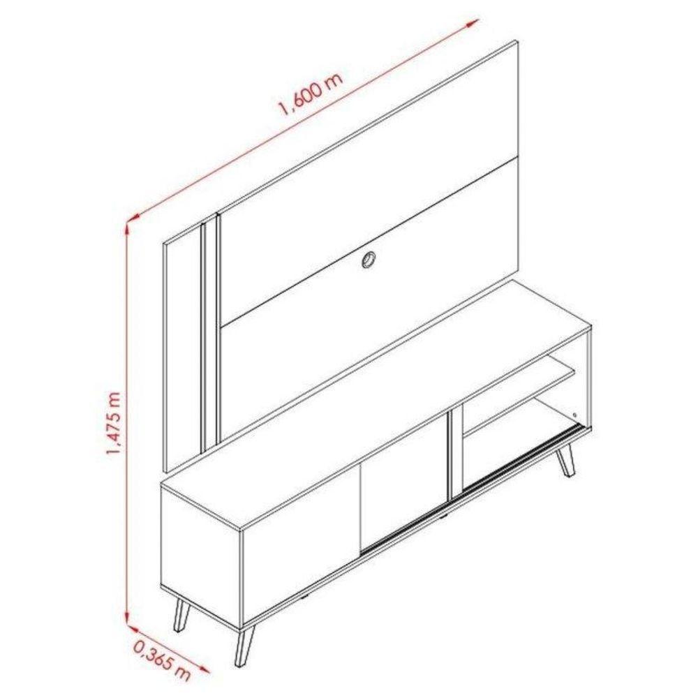 Rack Bancada E Painel Cronos Para Tv De 60 Polegadas Cor Fendi E Naturale - Madetec - Carrefour