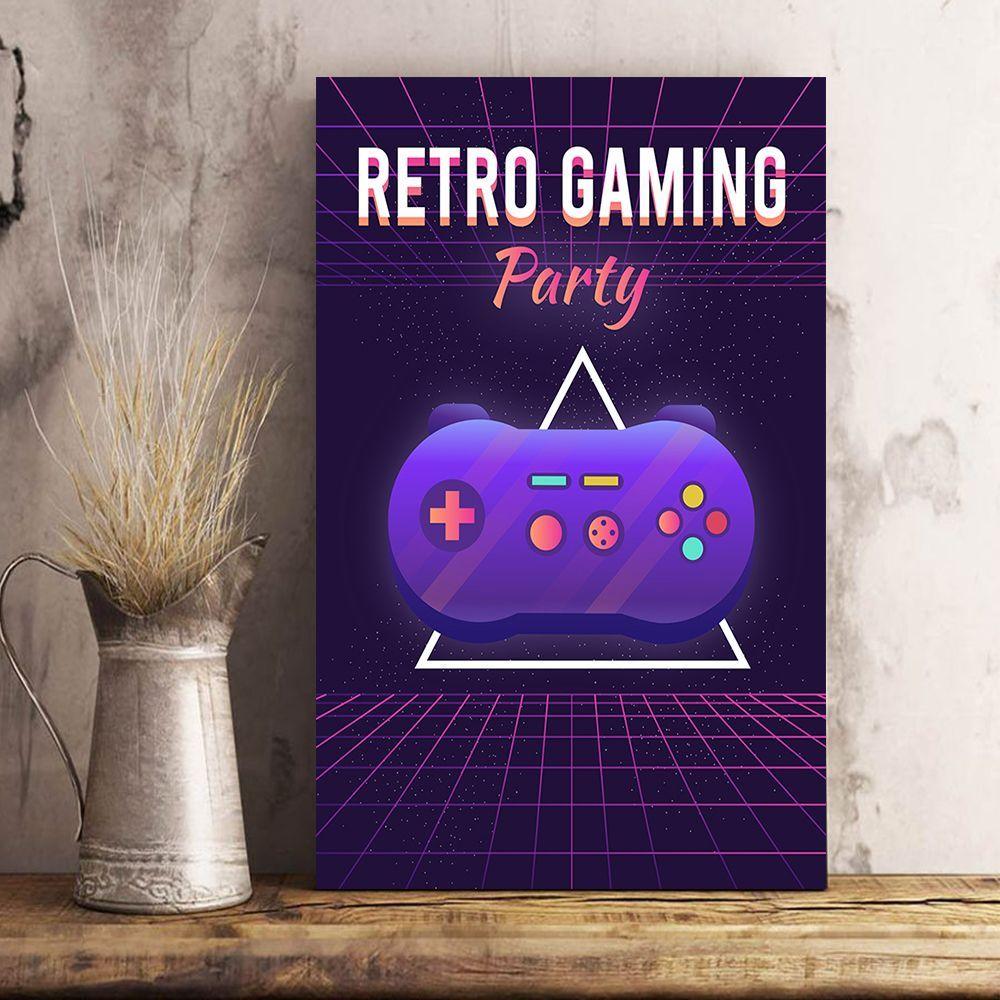 Placa Do Retro Gaming Party Festa Time Tamanho A4 Poster - Carrefour