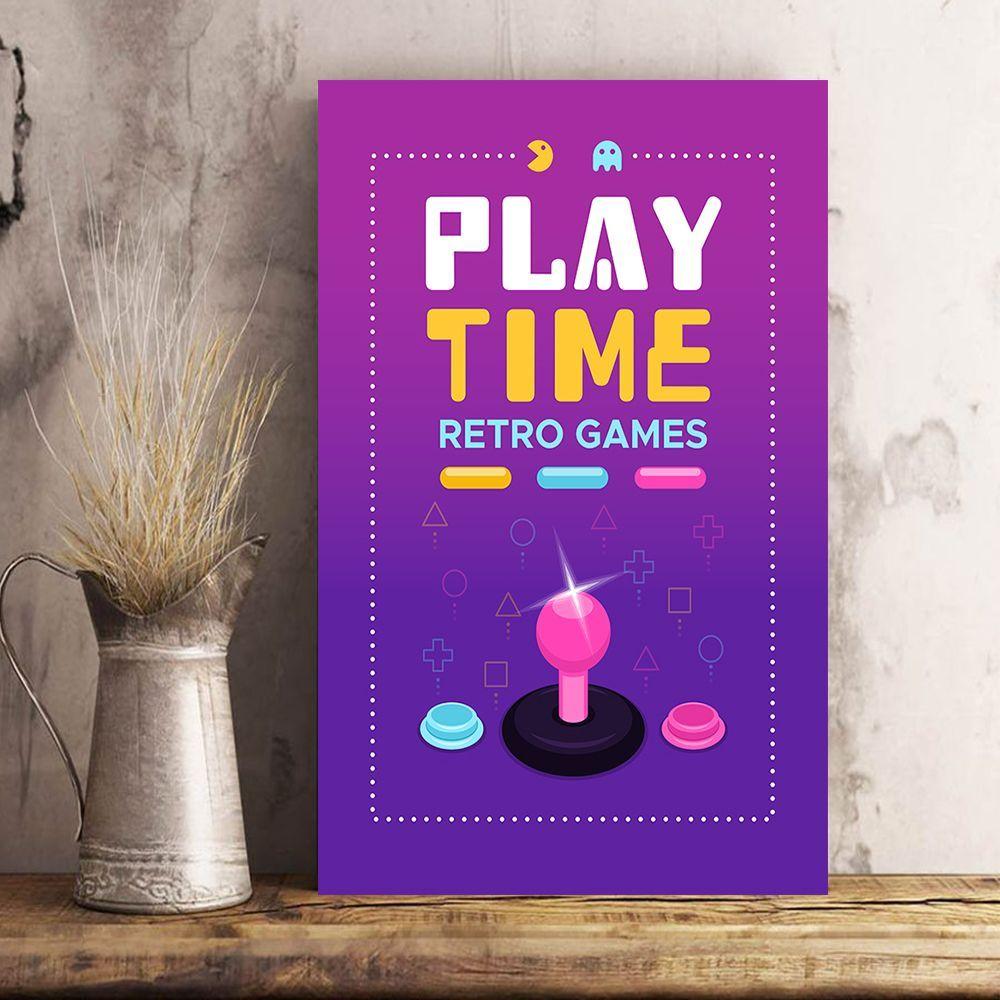 Placa Tamanho A4 Play Times Retro Gaming Poster - Carrefour
