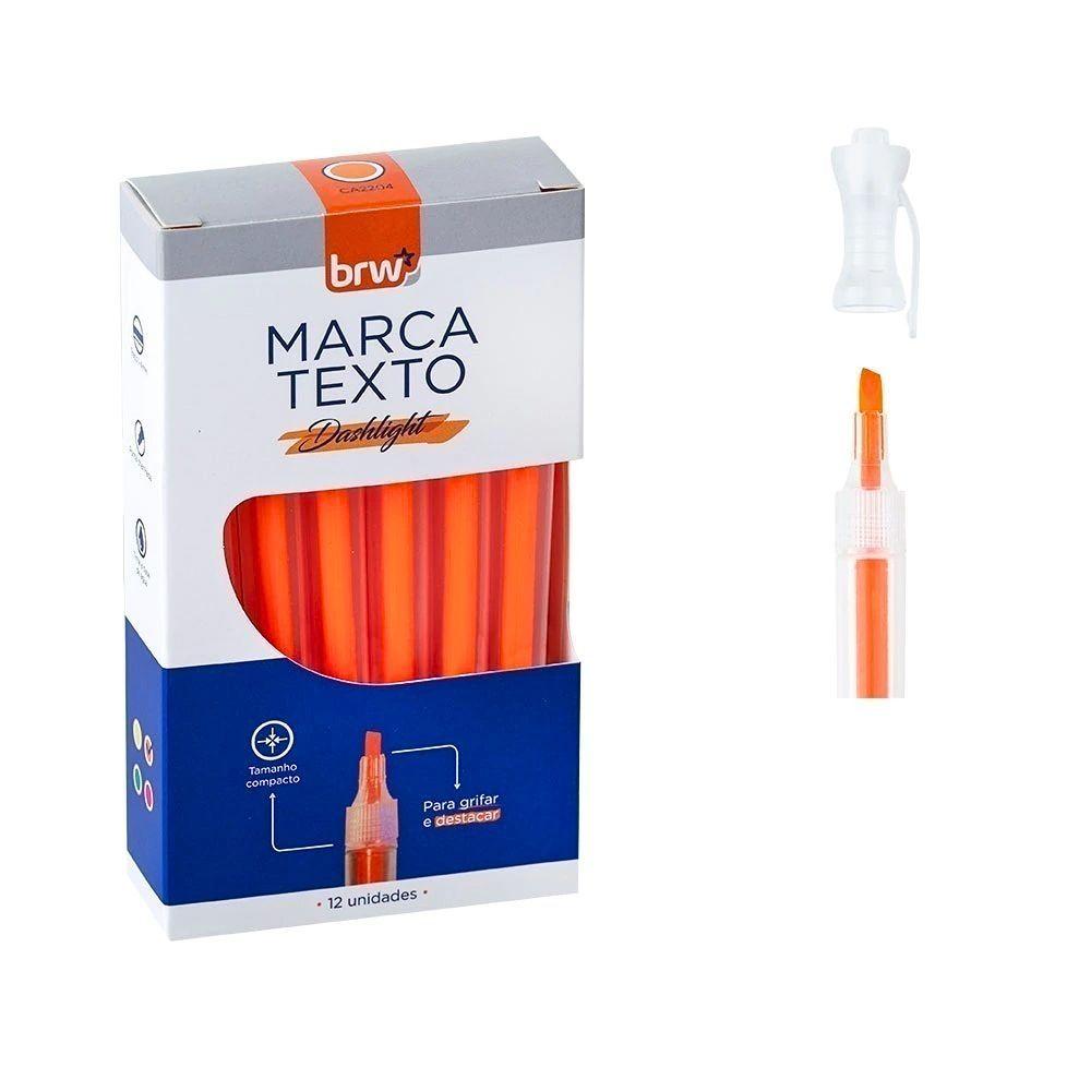 Caixa Marca Texto Fluorescente Transparente 12 Unidades Brw Laranja - Carrefour