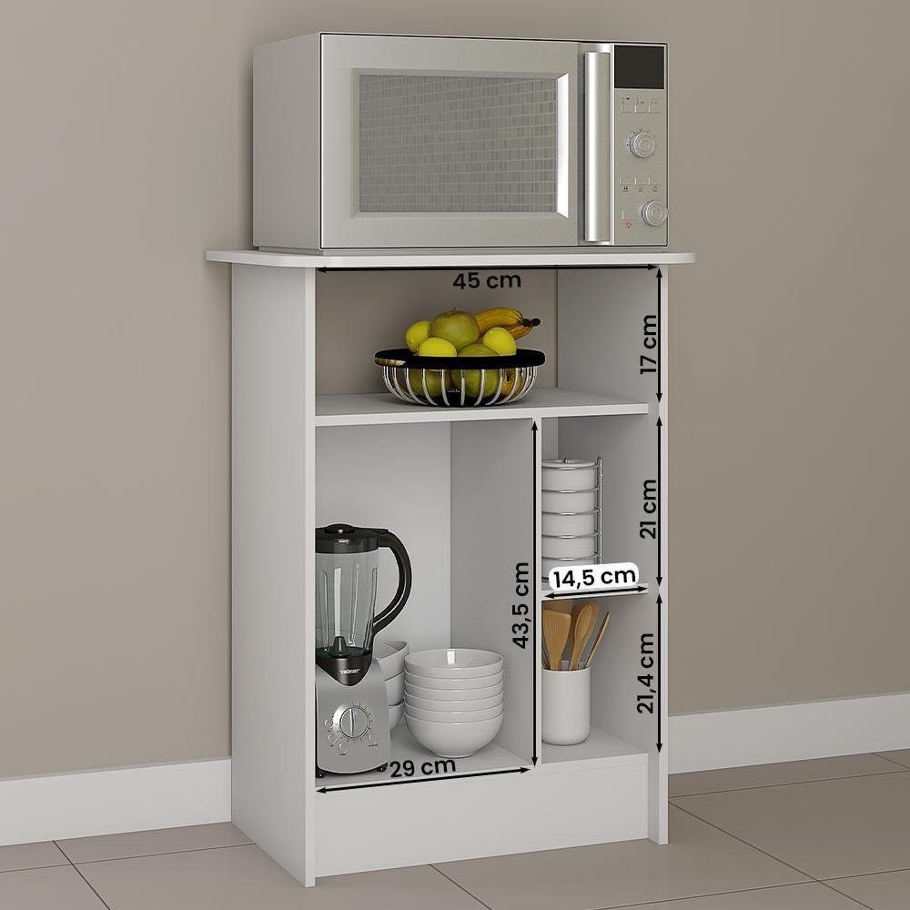 Fruteira Multiuso Gramado Cozinha Com 2 Portas E 1 Gavetas Branco ...