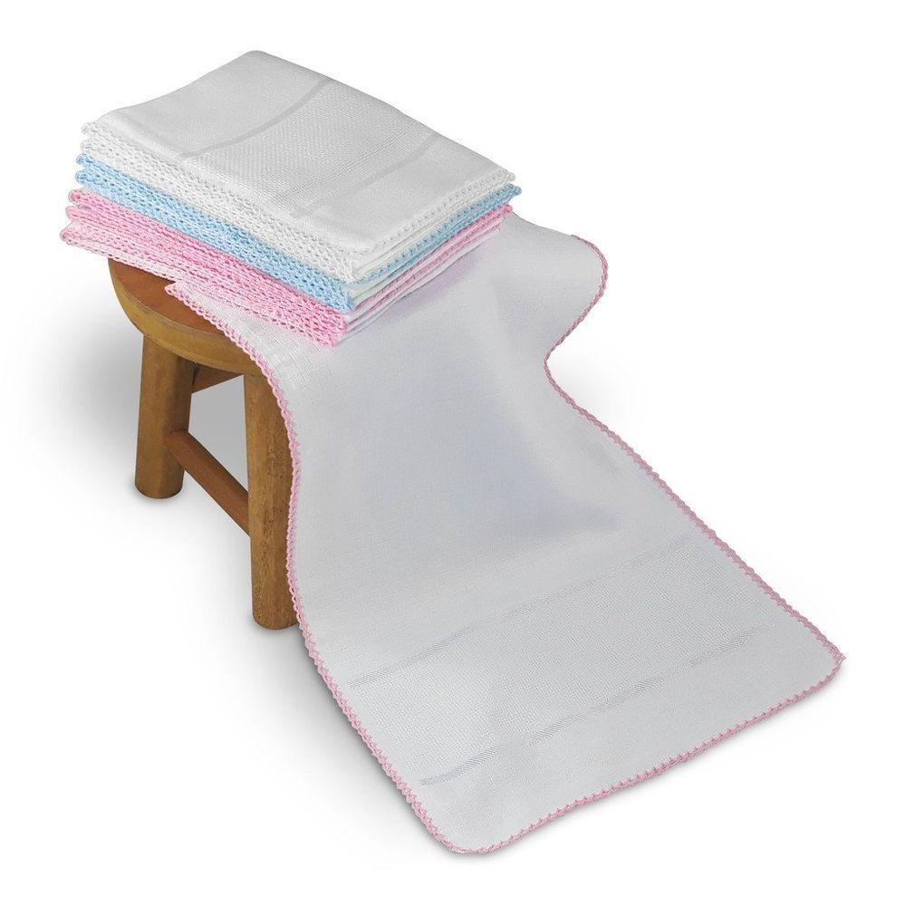 Fralda De Ombro Ponto Cruz Com Crochê 30x75cm Mabber Branco - Carrefour