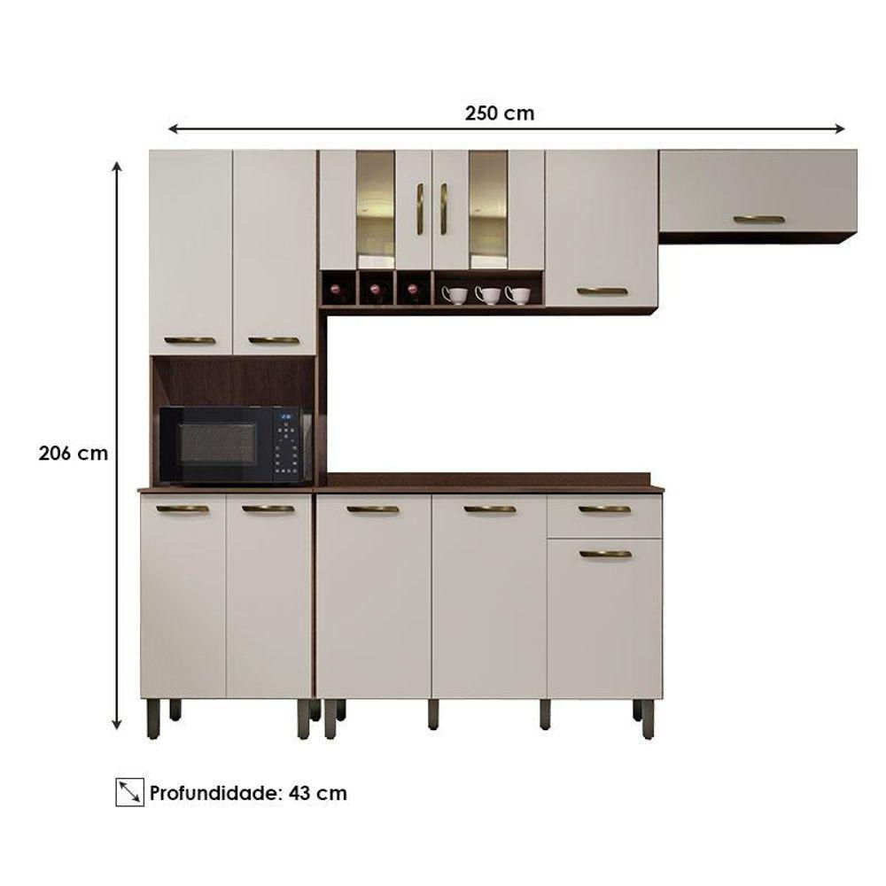 Cozinha 4 Peças Zafira Chocolate Off White - Valdemóveis - Carrefour