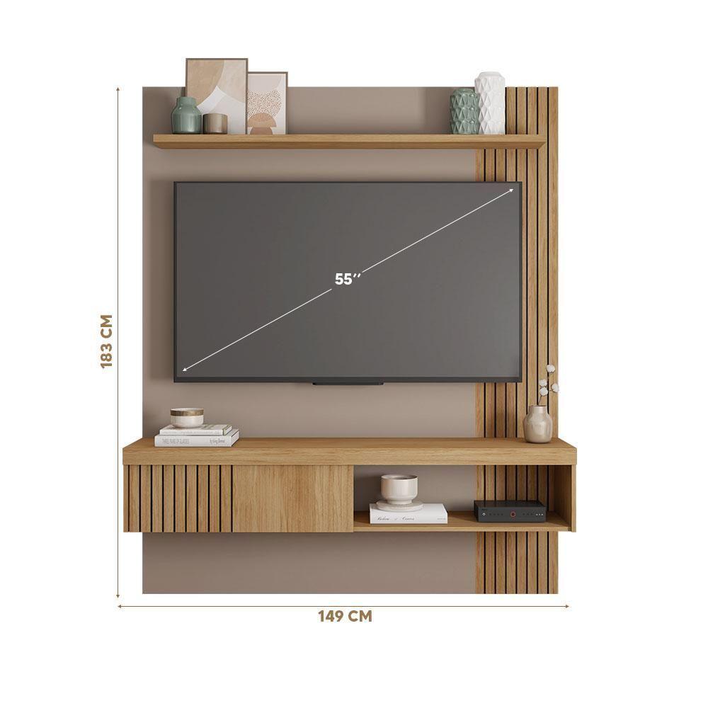 Painel Pequeno Para Tv Até 55 Polegadas 149cm Buriti Marrom Jade ...