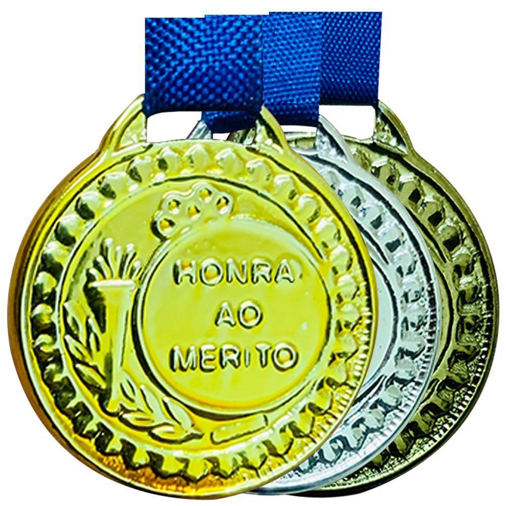 Medalha Honra Ao Mérito 2,9 Cm Ouro Prata Bronze Premiação Bronze ...