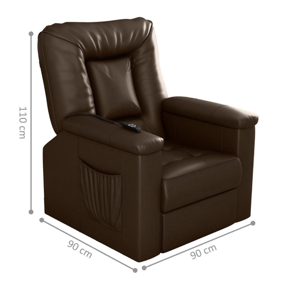 Poltrona Elétrica Reclinável Jerry Sintetico Marrom - Carrefour