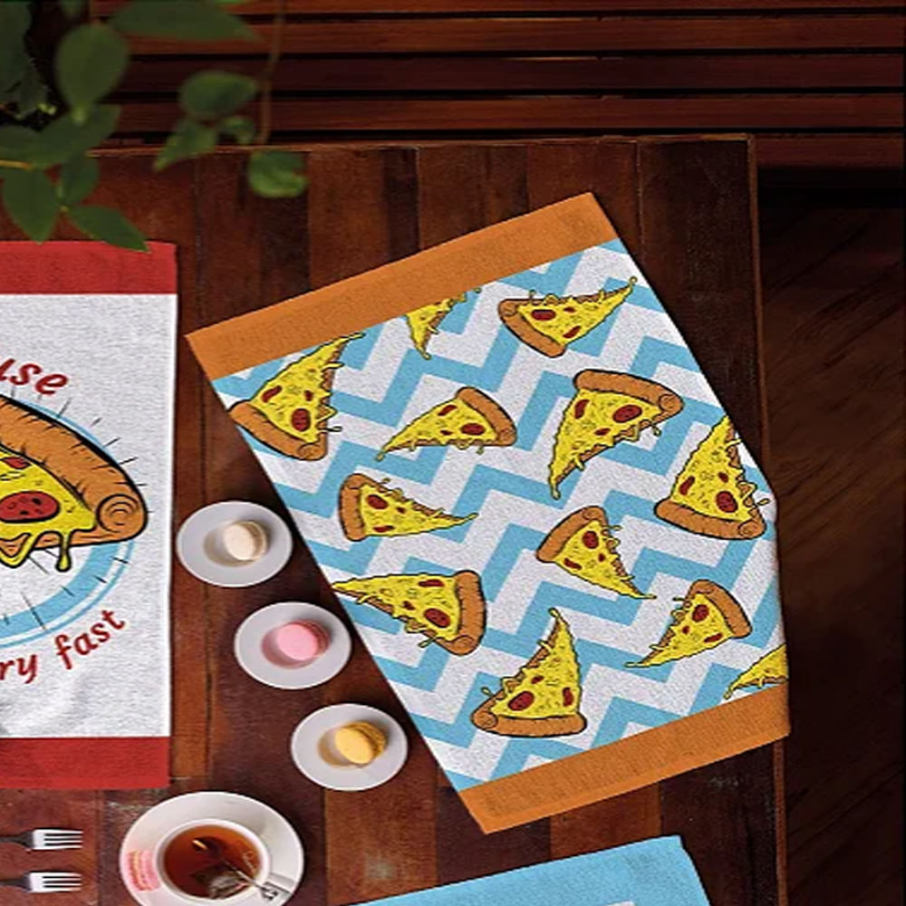 Kit Pano De Copa Felpudo Teka Primore Estampas Pizza 6 Pçs - Carrefour