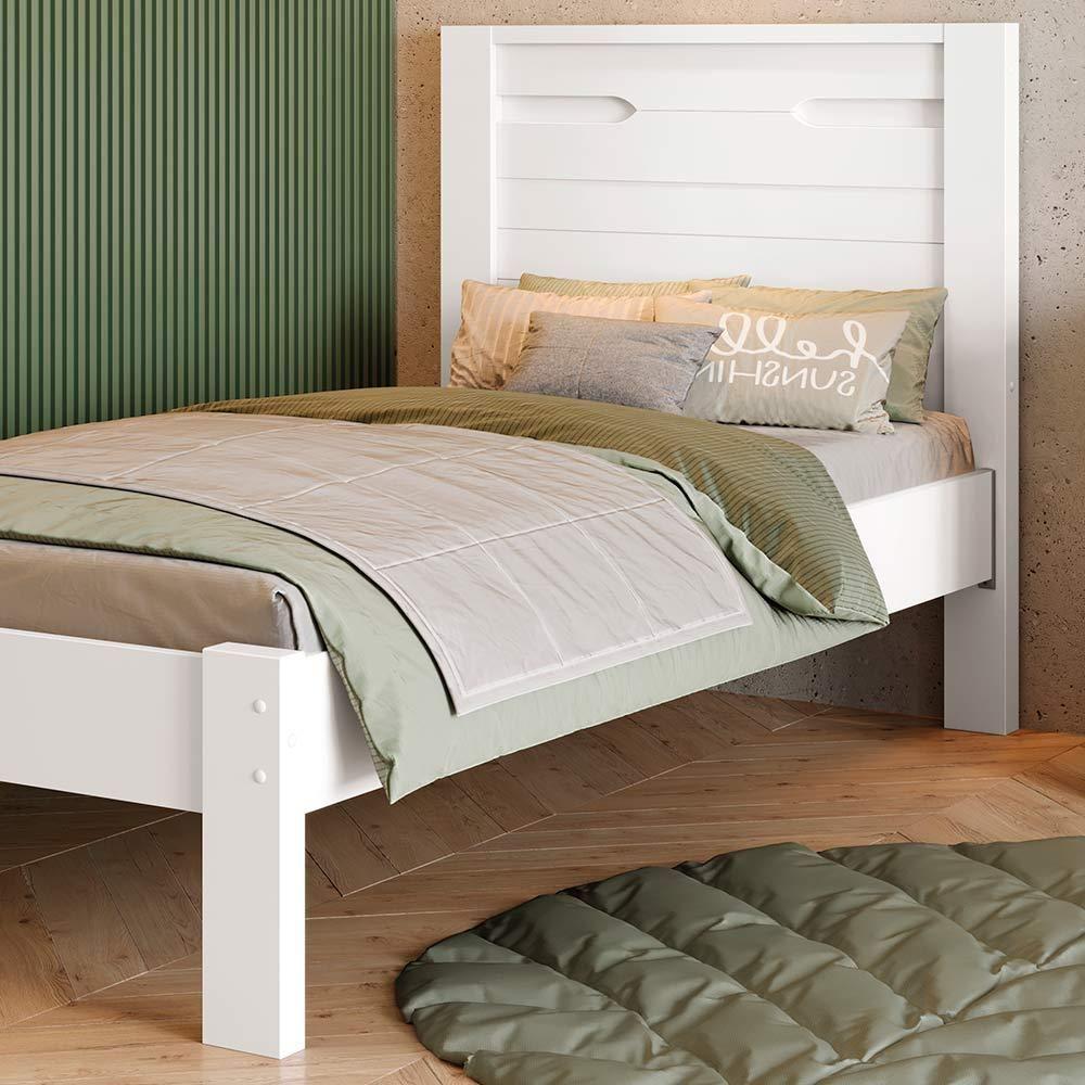 Cama De Solteiro Com Estrado Reforçado Branco Zuke Jm Móveis - Carrefour