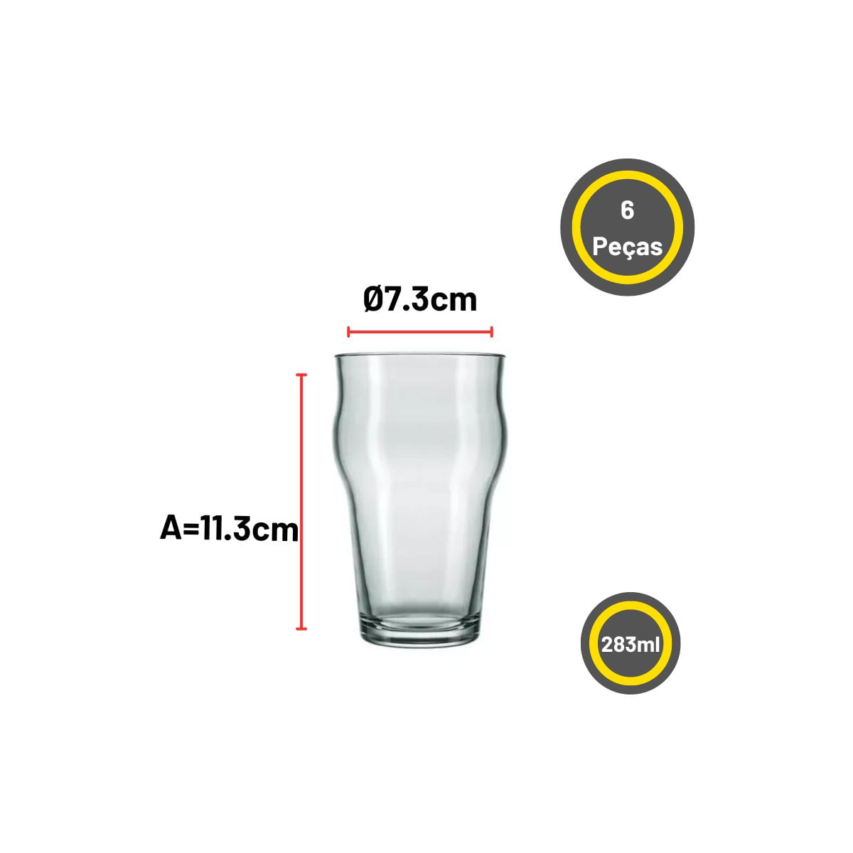 Jogo De Copo Half Pint Stout Nadir 285ml - 6 Unidades - Carrefour