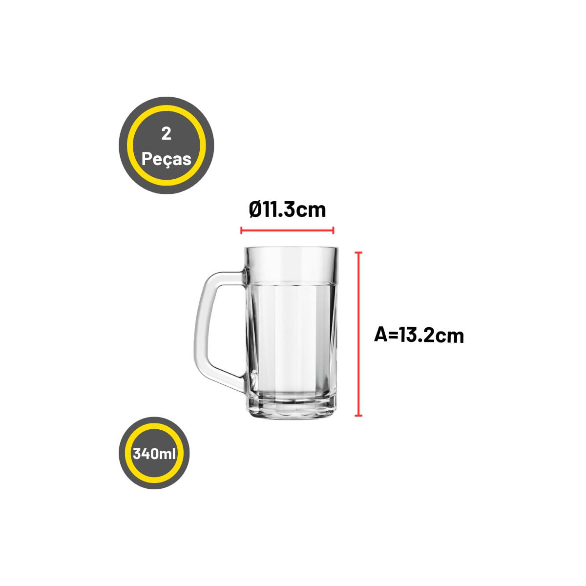 Caneca Americana Cerveja Chopp 340ml - 2 Unidades - Carrefour