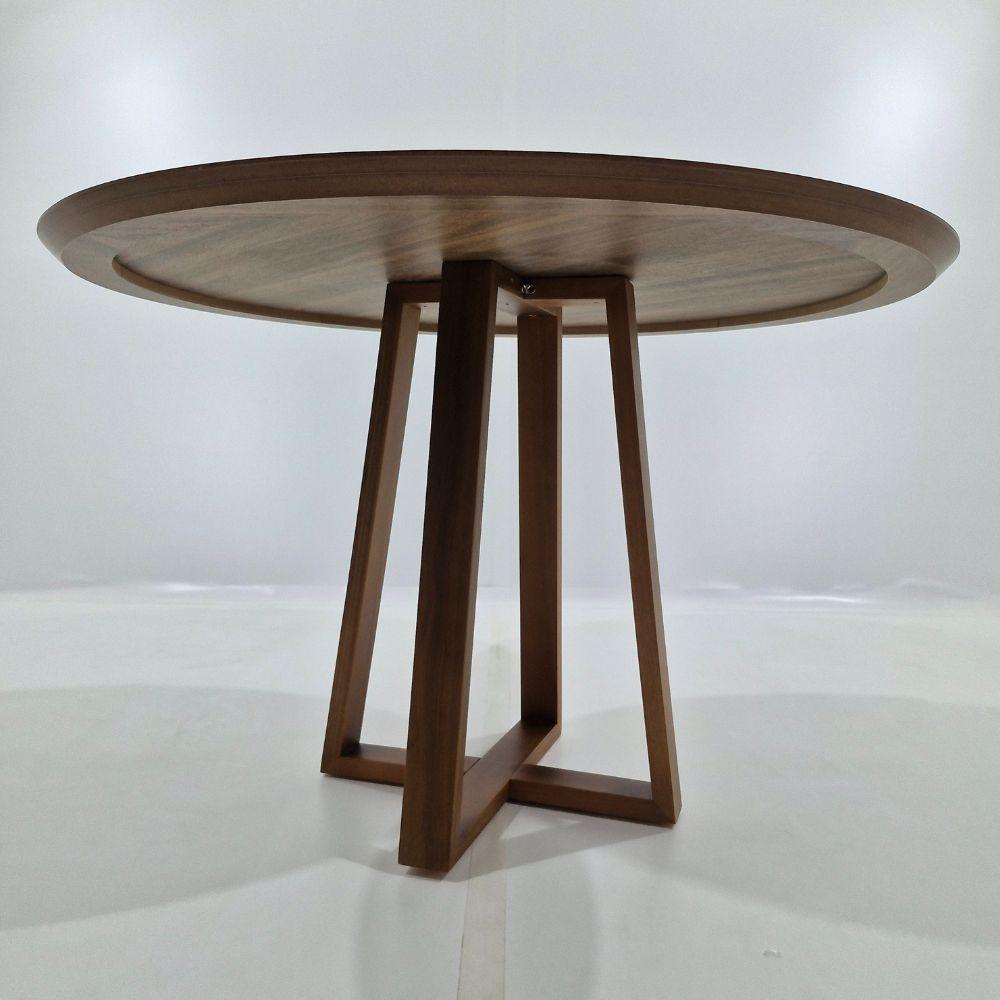 Mesa De Jantar Lauren Redonda Com Tampo 120cm De Mdf Engrossada E ...