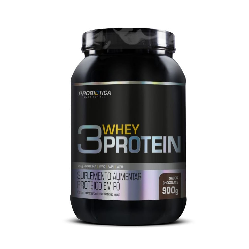 3 Whey Protein 900g Probiótica Morango Carrefour