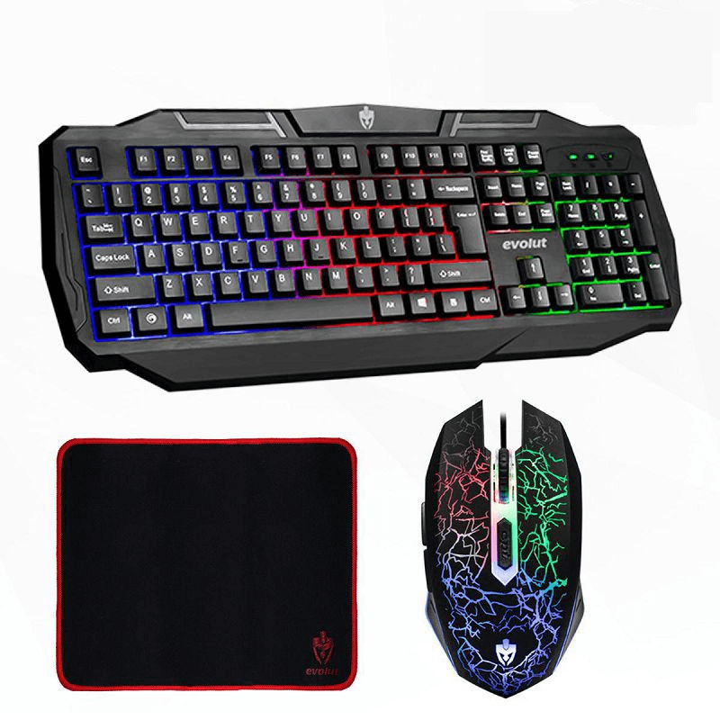 Teclado Ranger e Mouse Rayden Gamer Evolut Rgb Led Colorido ...