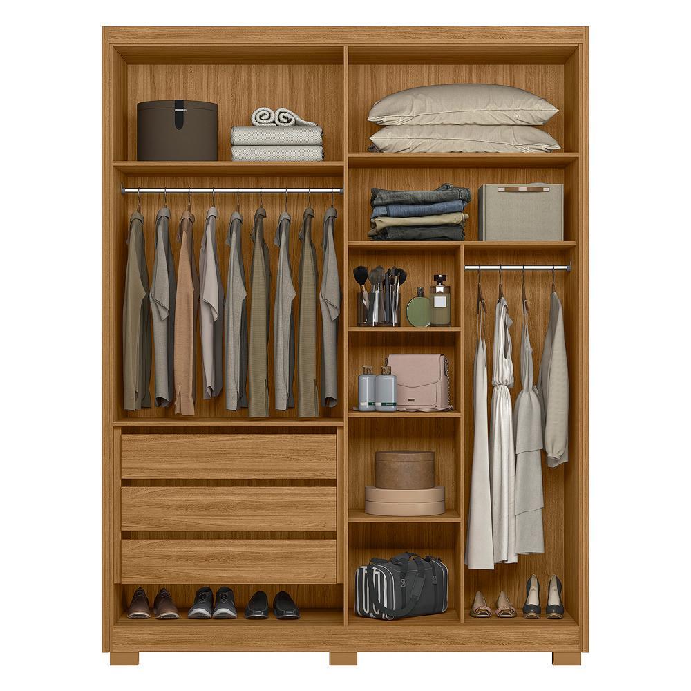 Guarda Roupa Casal Califórnia 4 Portas Ripado Freijó/off White - Moval ...