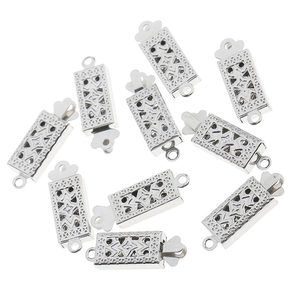 10 Pçs Fecho De Pulseira Caixa De Prata Fivelas De Metal Jóias Diy ...